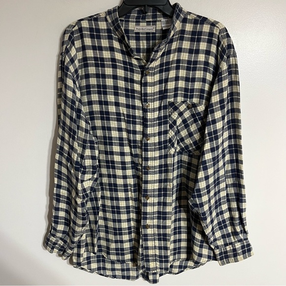 Bugle Boy | Shirts | Mens Bugle Boy Company Plaid White Blue Flannel ...